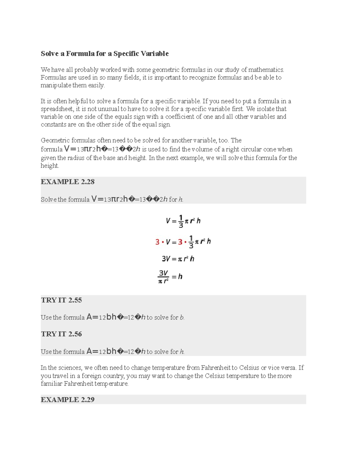 2.3 Solve a Formula for a Specific Variable - Formulas are used in so ...