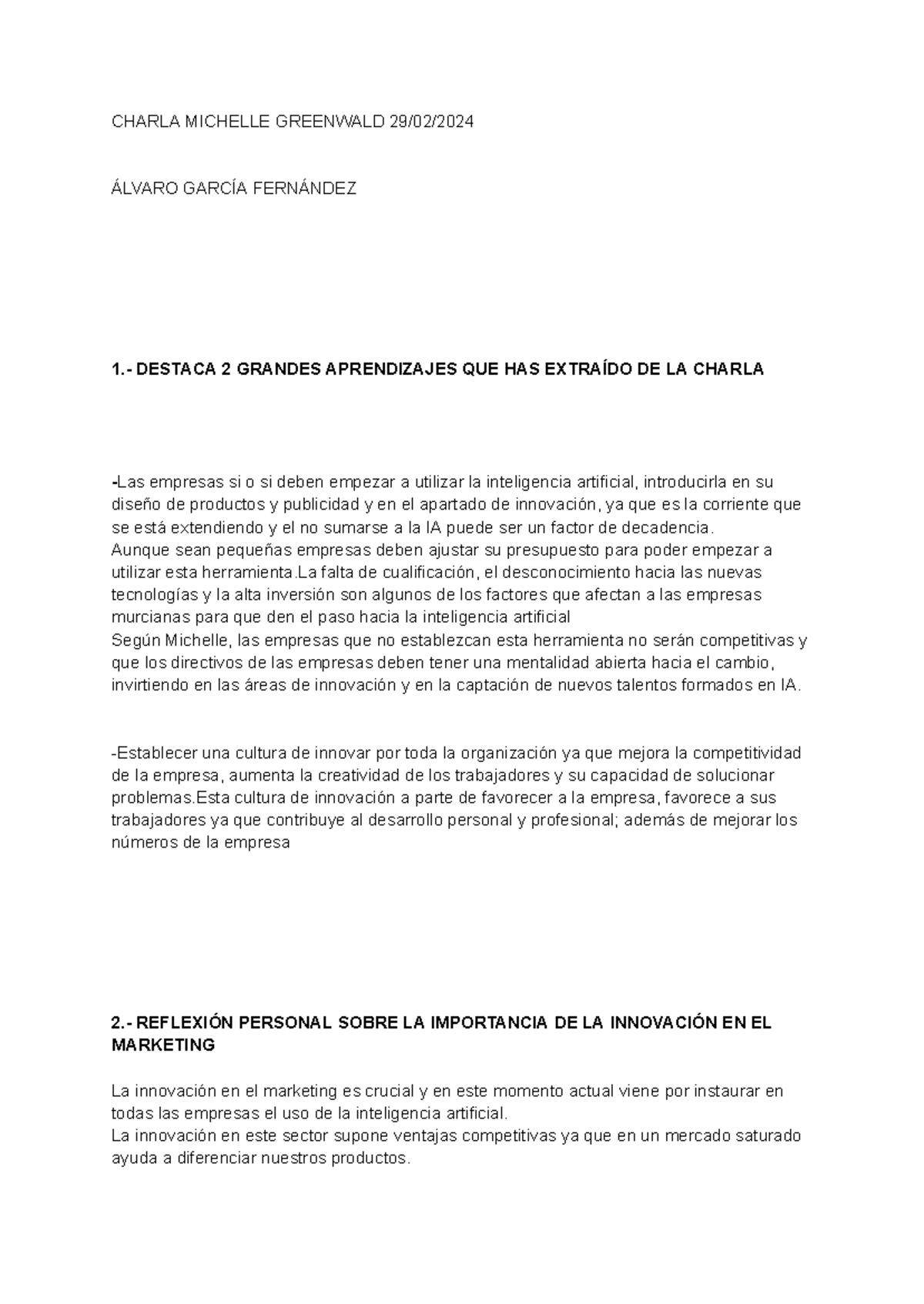 Charla Michelle Greenwald - CHARLA MICHELLE GREENWALD 29/02/ ÁLVARO ...