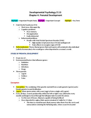 Developmental psych textbook notes - Chapter 1 Raising Children - One ...