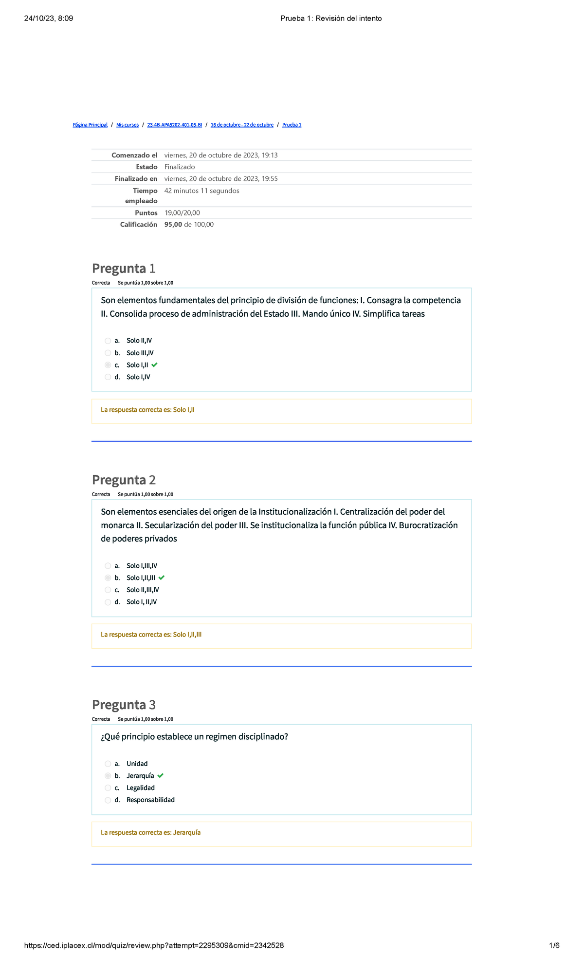 Prueba 1 Administracion - Página Principal / Mis cursos / 23-4B-APA5202-401-05-BI / 16 de ...