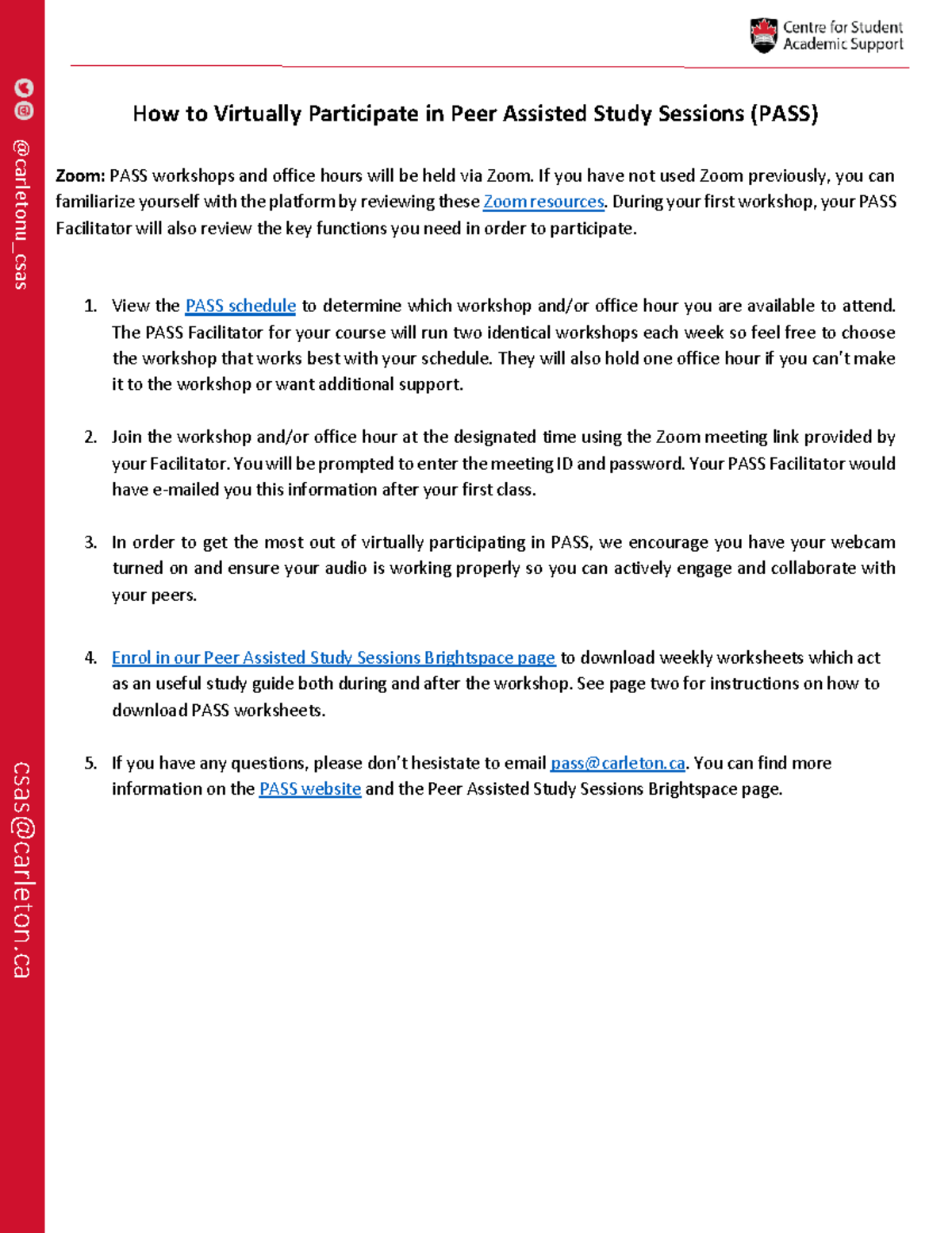 How to Virtually Participate in Peer Assisted Study Sessions (PASS ...