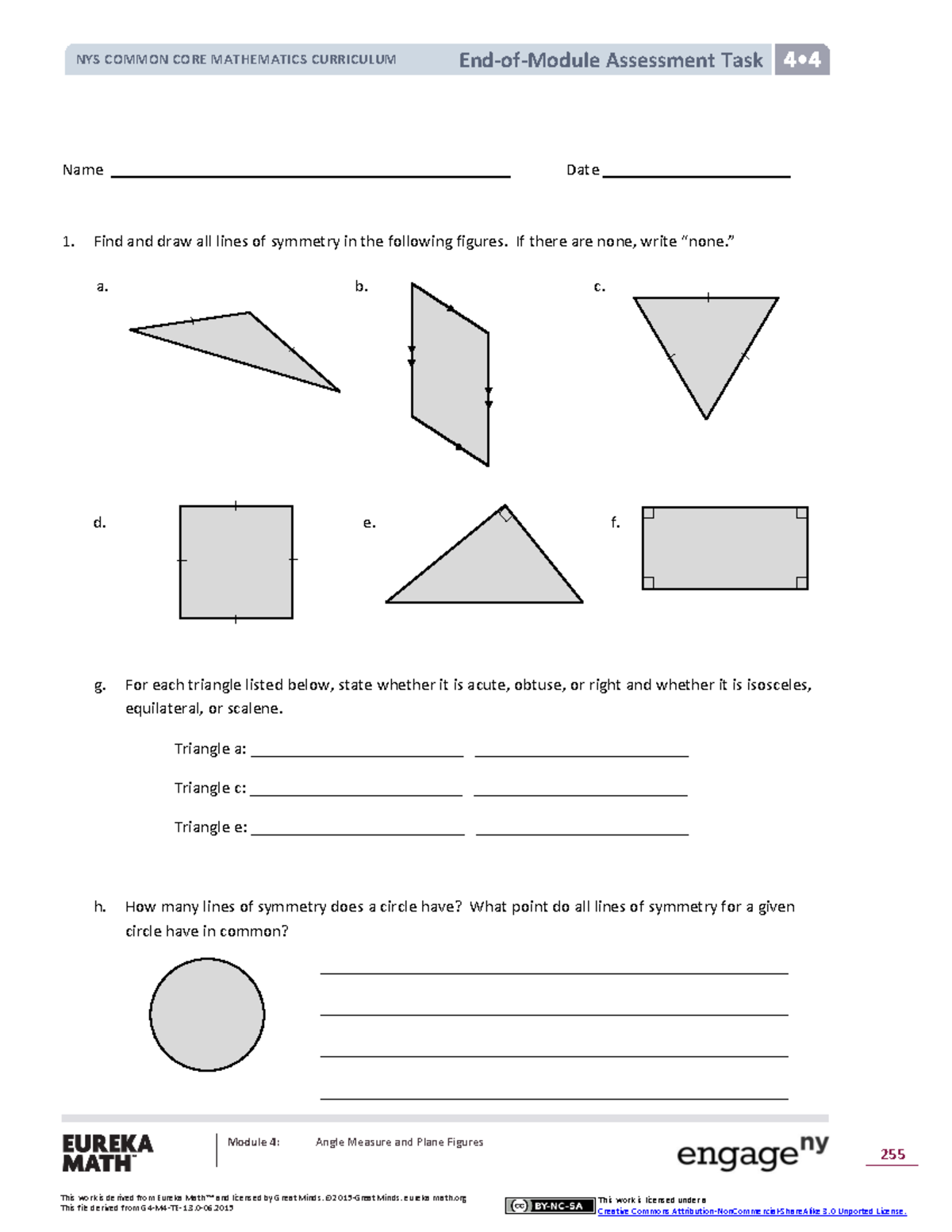 Math g4 m4 end of module assessment - Module 4: Angle Measure and Plane ...