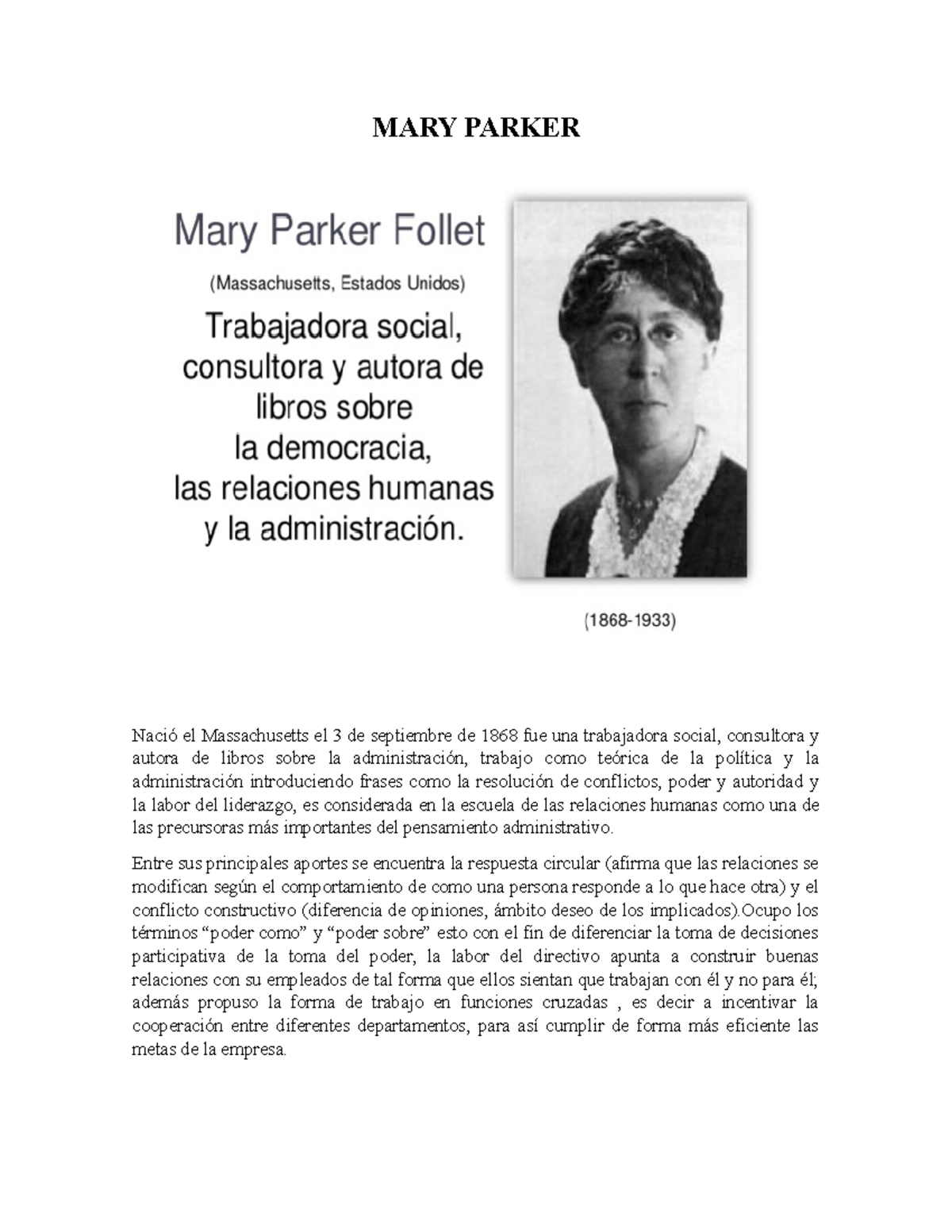 MARY Parker - MARY PARKER Nació el Massachusetts el 3 de septiembre de ...