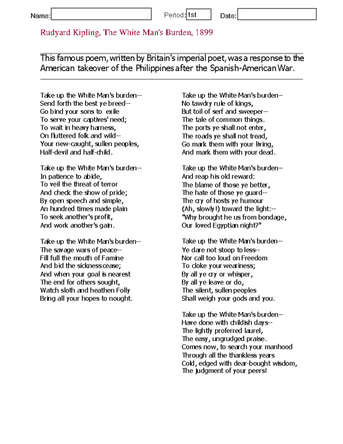 Kami Export - Xavier Torres - White Mans Burden Primary Source Document ...