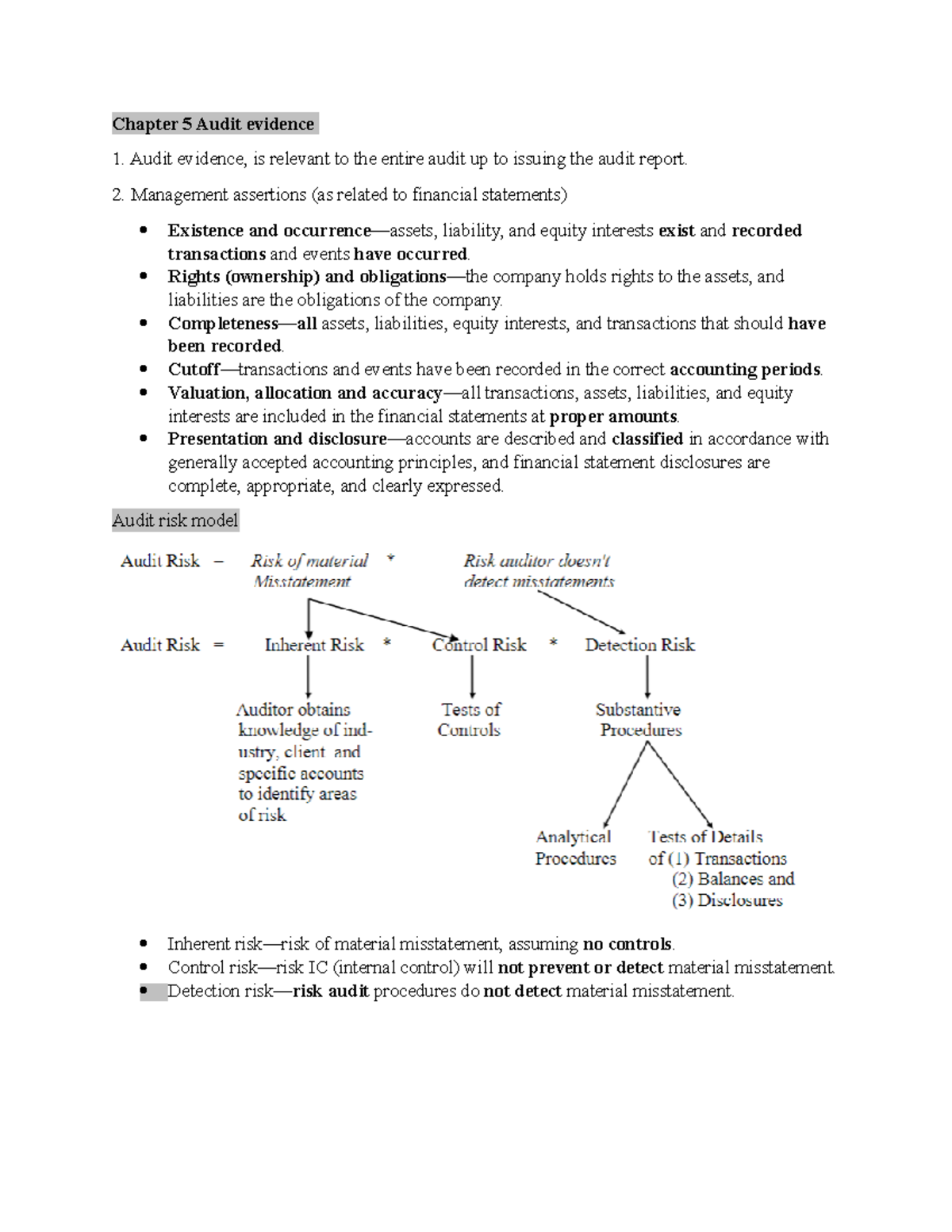 Chapter 5 Audit evidence - Chapter 5 Audit evidence Audit evidence, is ...
