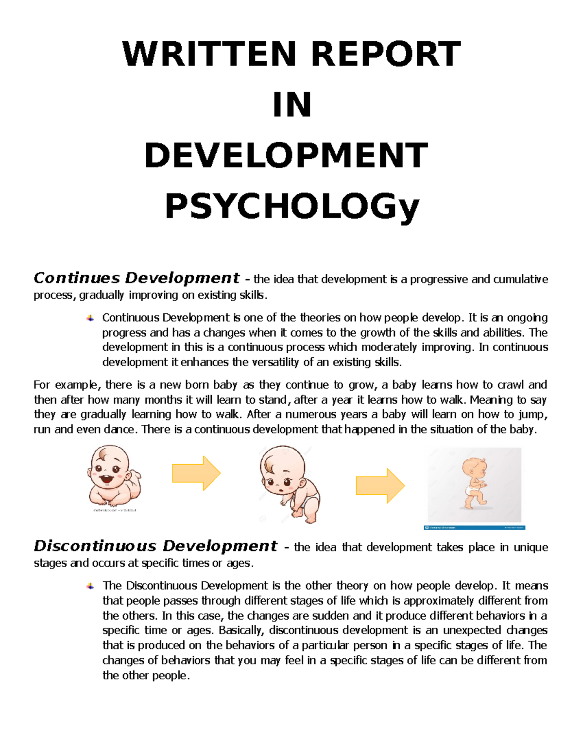 Written report in Developmental Psychology - WRITTEN REPORT IN ...
