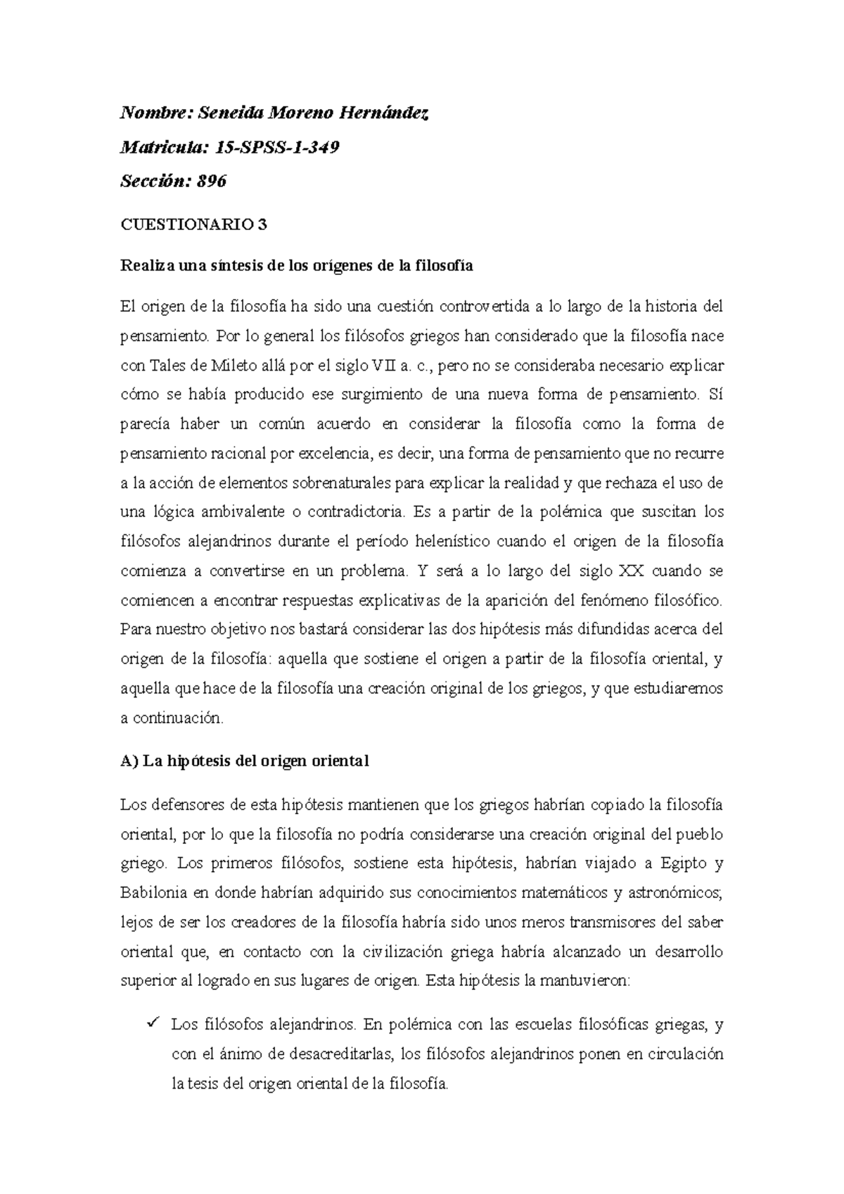 Qué se conoce como tradicionalismo filosófico - Nombre: Seneida Moreno ...