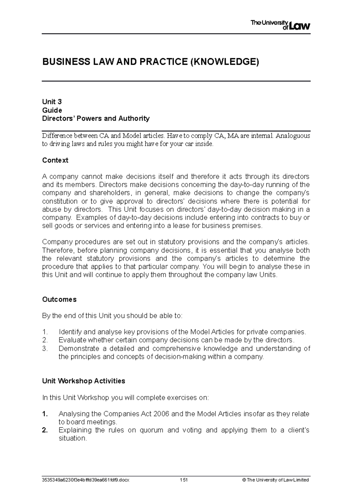 BLP 3 Director's Powers and Authority With Board Meeting Templates ...