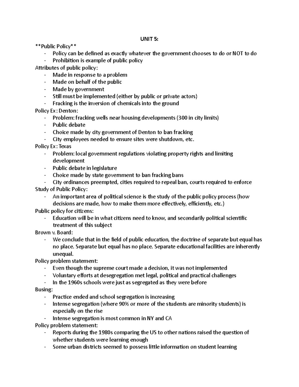 UNIT 5 - Professor: Dr. Anthony Lister Ives. Taken online. - UNIT 5 ...