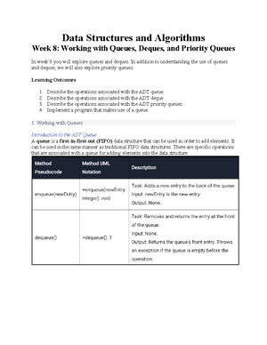 Data Structures and Algorithms-Week 7 Lecture Notes - Data Structures ...