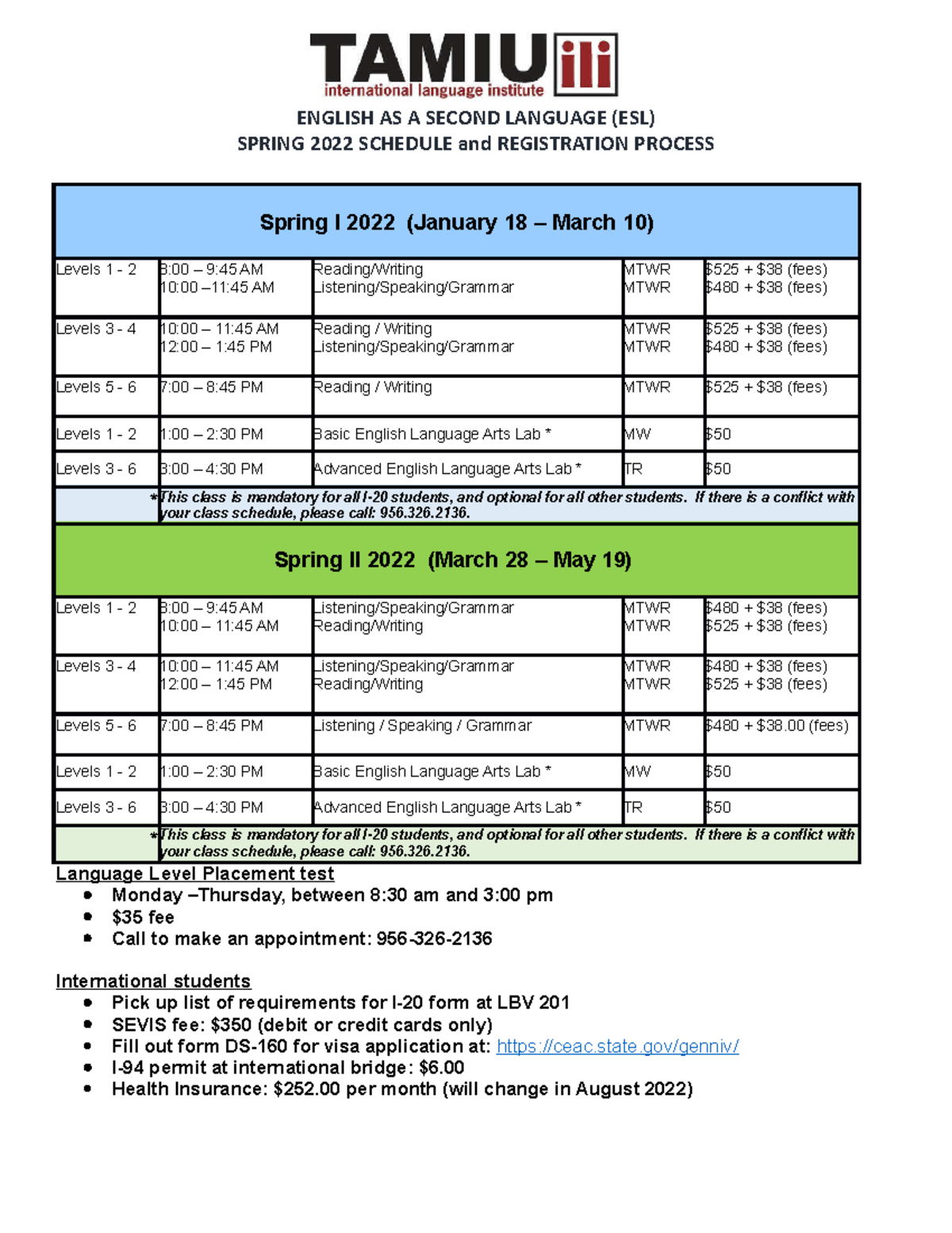 Spring 2022 Course Schedule per Session NEW for distribution 12012 021 ...