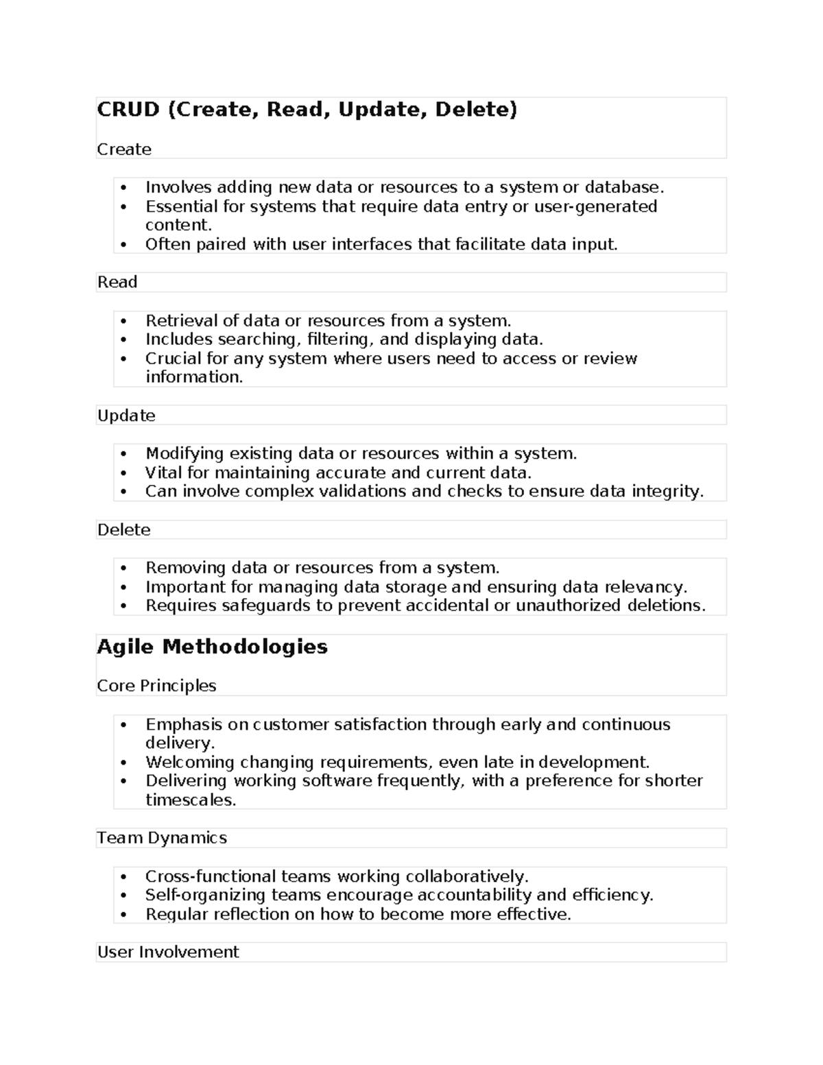Lecture Notes Crud Create Read Update Delete Create Involves Adding New Data Or Resources