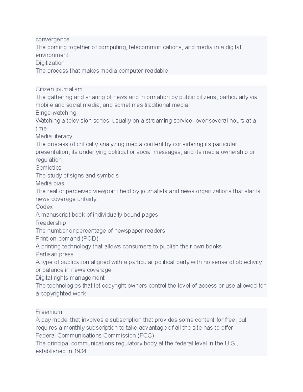 COMS 101 2 - Some definitions and their meanings will be helpful for ...