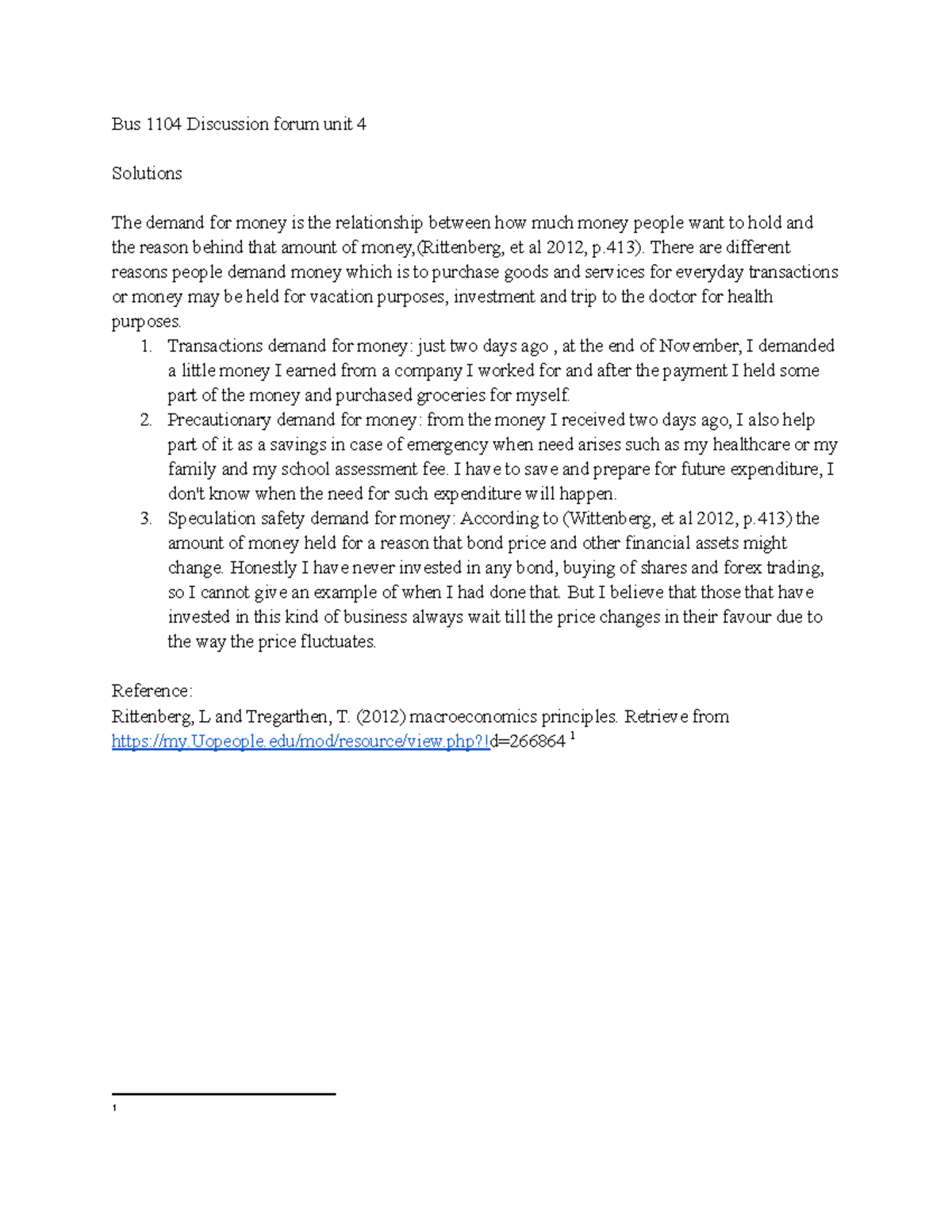 Bus 1104 Discussion forum unit 4 - Bus 1104 Discussion forum unit 4 ...