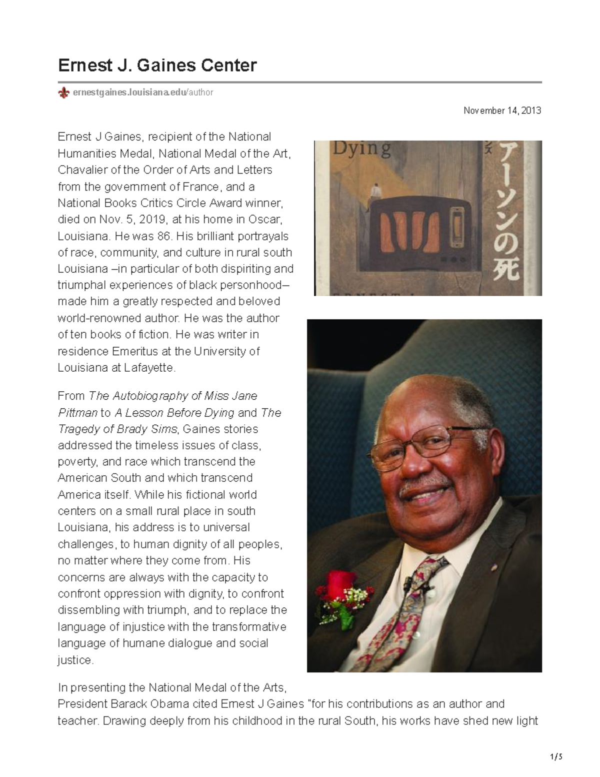 Ernestgaines.louisiana.edu-Ernest J Gaines Center - November 14, 2013 ...