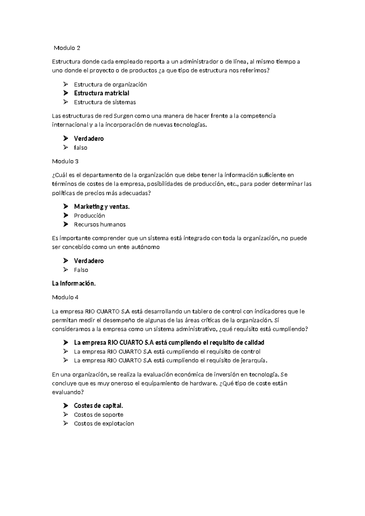 Preguntas sist - yikk - Modulo 2 Estructura donde cada empleado reporta ...