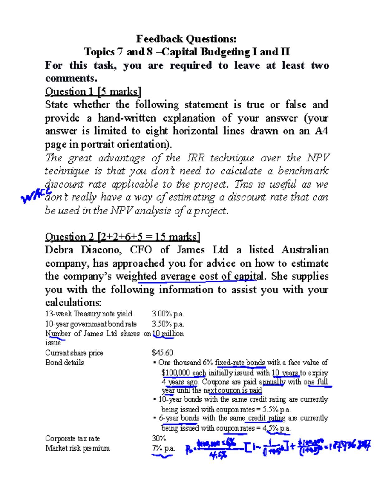 Feedback Questions topics 7 and 8 [questions only] - Feedback Questions ...