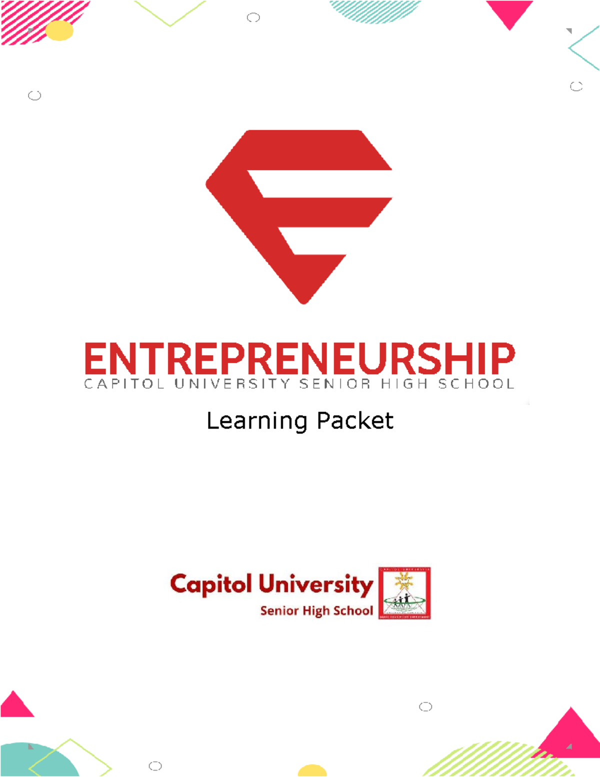 Entrepreneurship Learning Packet Chapter 1 - Learning Packet Welcome to ...