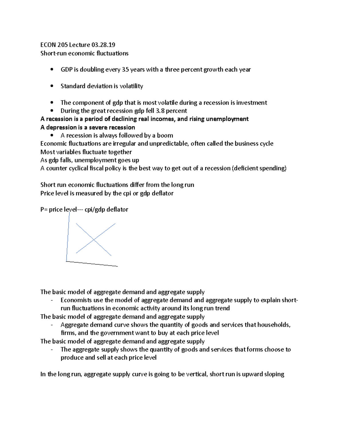 ECON 205 Lecture 03 - Professor Narag - ECON 205 Lecture 03.28 Short ...