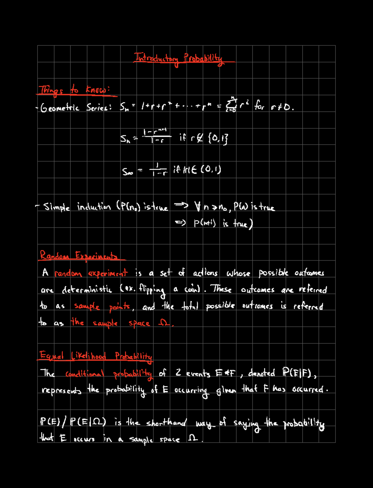 Experiments, equal probability, principle of counting, classification ...