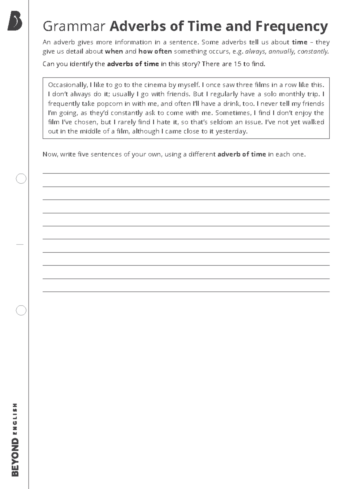 Adverbs-of-time-and-frequency-worksheet ver 1 - Grammar Adverbs of Time ...