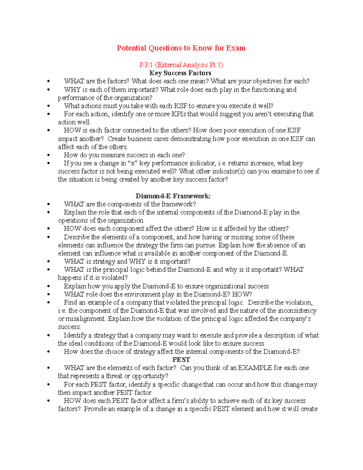 Bu111 (Mid-Term Potential Questions) - Potential Questions to Know for ...