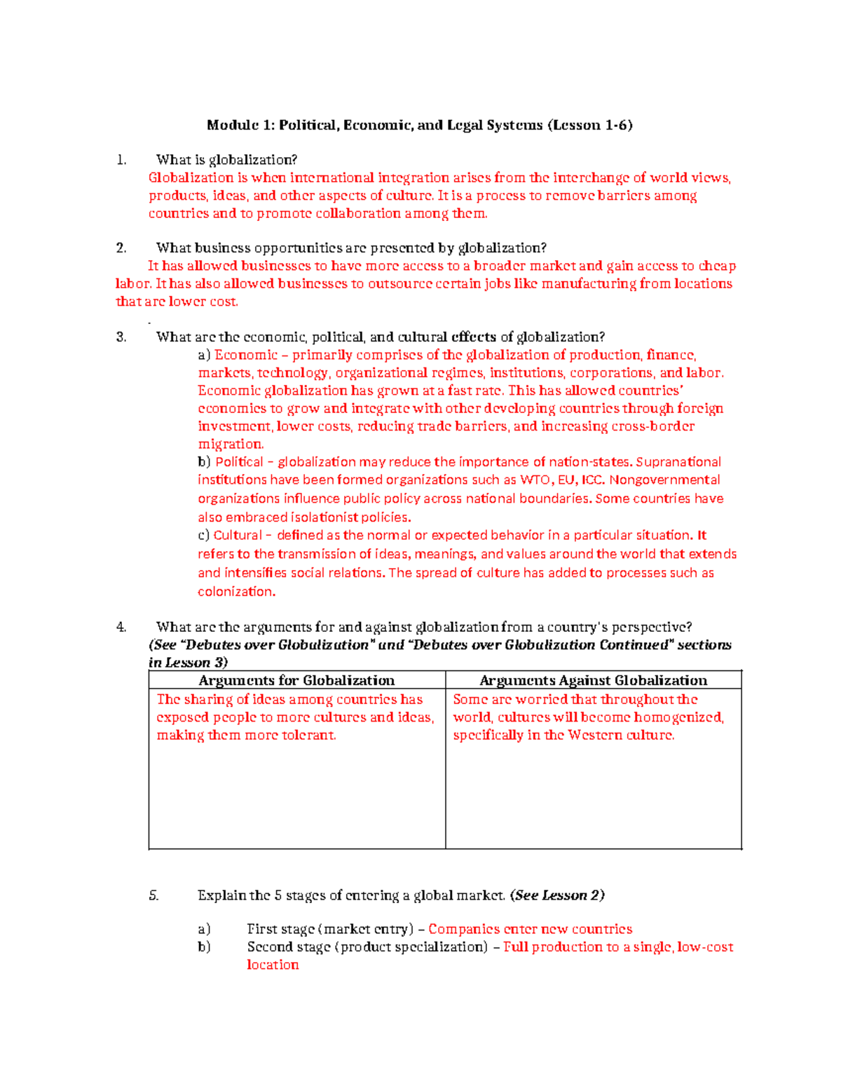 Module 1 Enhanced Study Guide - Module 1: Political, Economic, and ...