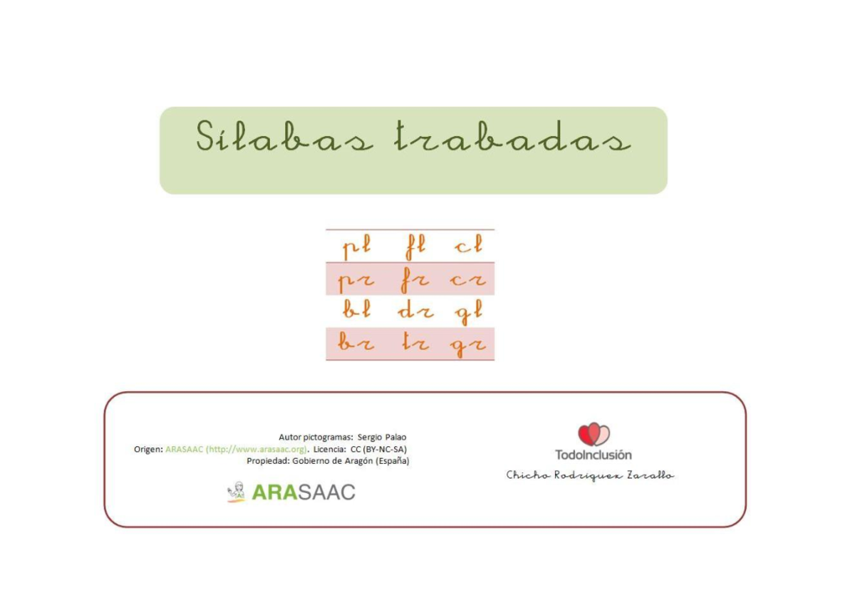 Trabadas - Silabas trabadas pl fl cl pr fr cr bl dr gl br tr gr Autor ...