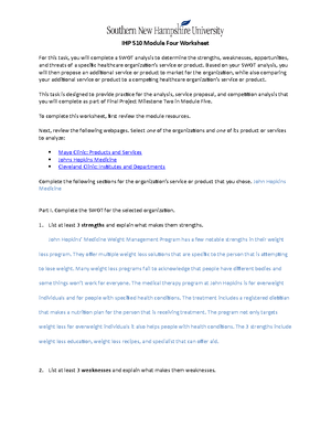 4-2 Module Four Worksheet - IHP 510 Module Four Worksheet For this task ...