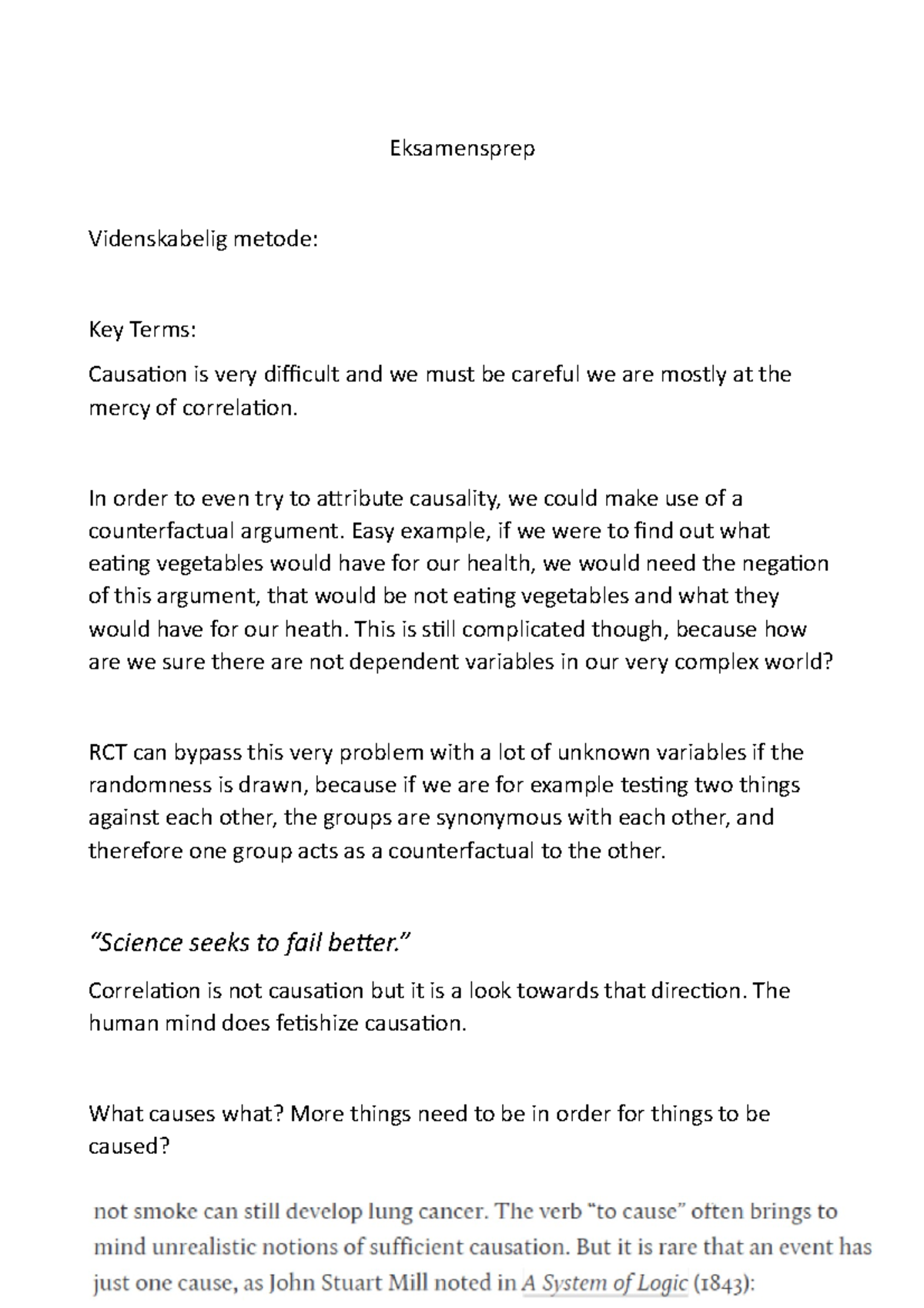 Noter og Bachelor opgave HA 20/23 - Eksamensprep Videnskabelig metode ...