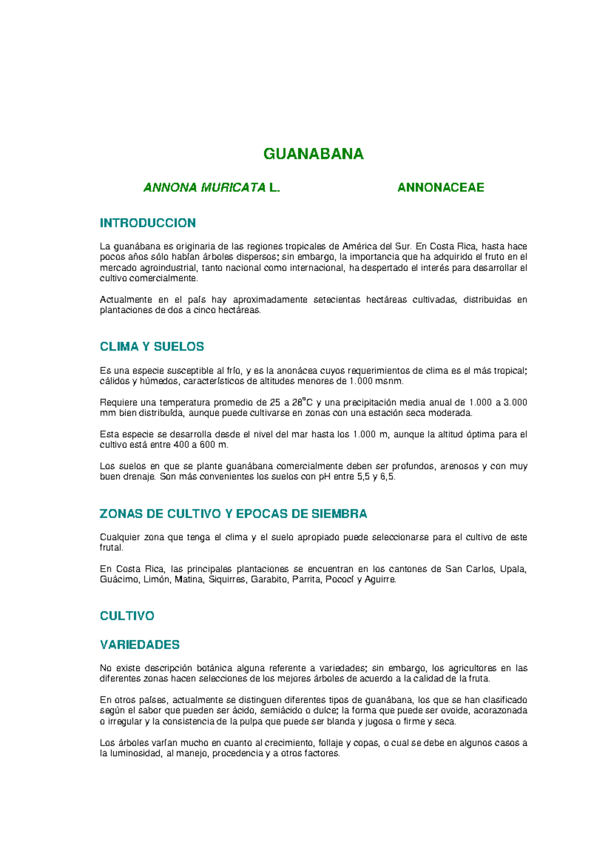 F01-0658guanabana - Taxonomía - GUANABANA ANNONA MURICATA L. ANNONACEAE ...