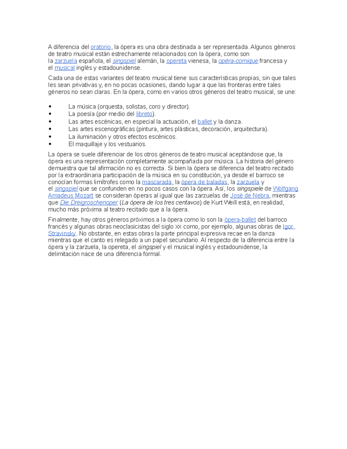 Opera - A diferencia del oratorio, la ópera es una obra destinada a ser ...