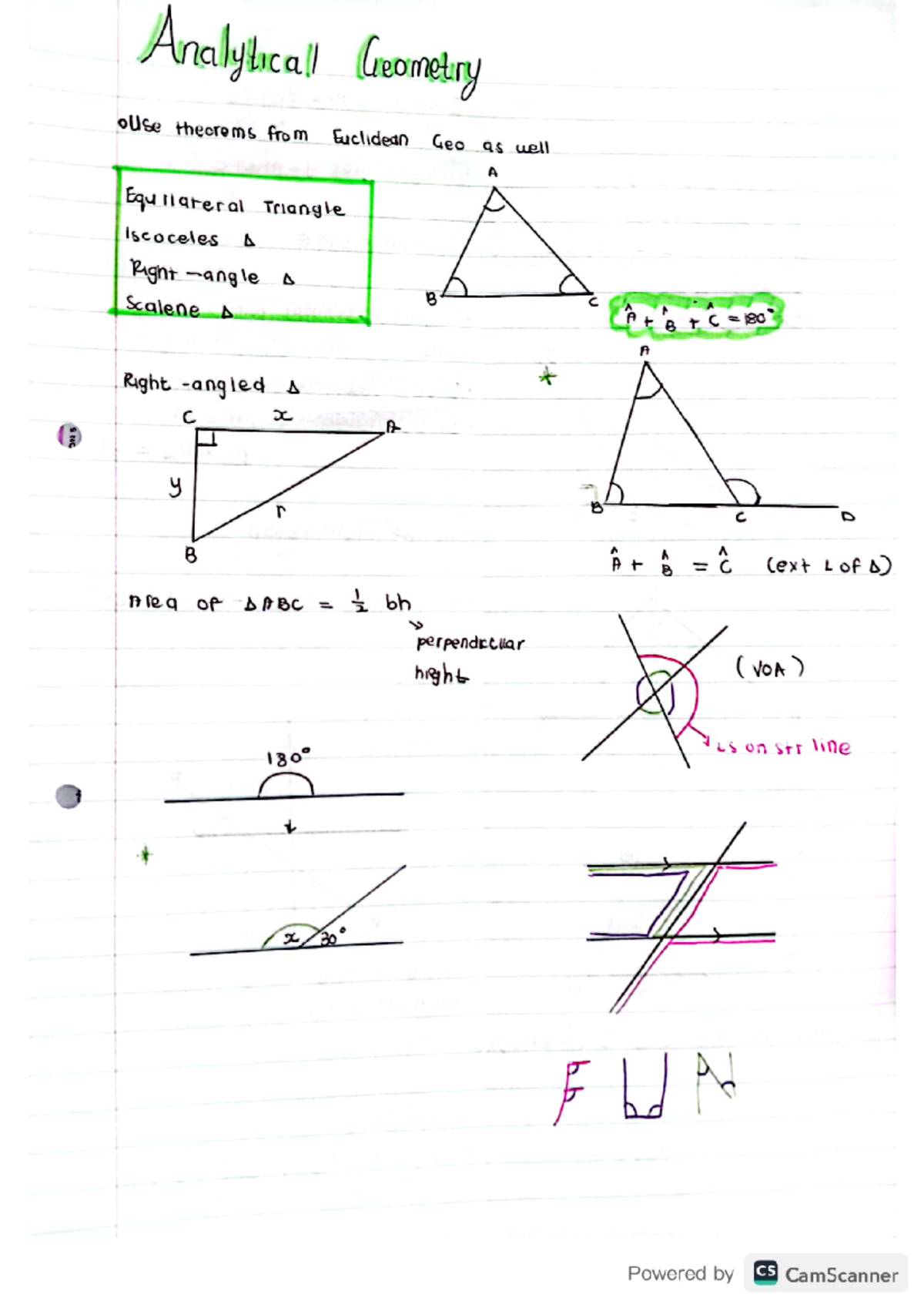 Analytical geometry notes - Analyticall Geometry ouse theorems from ...