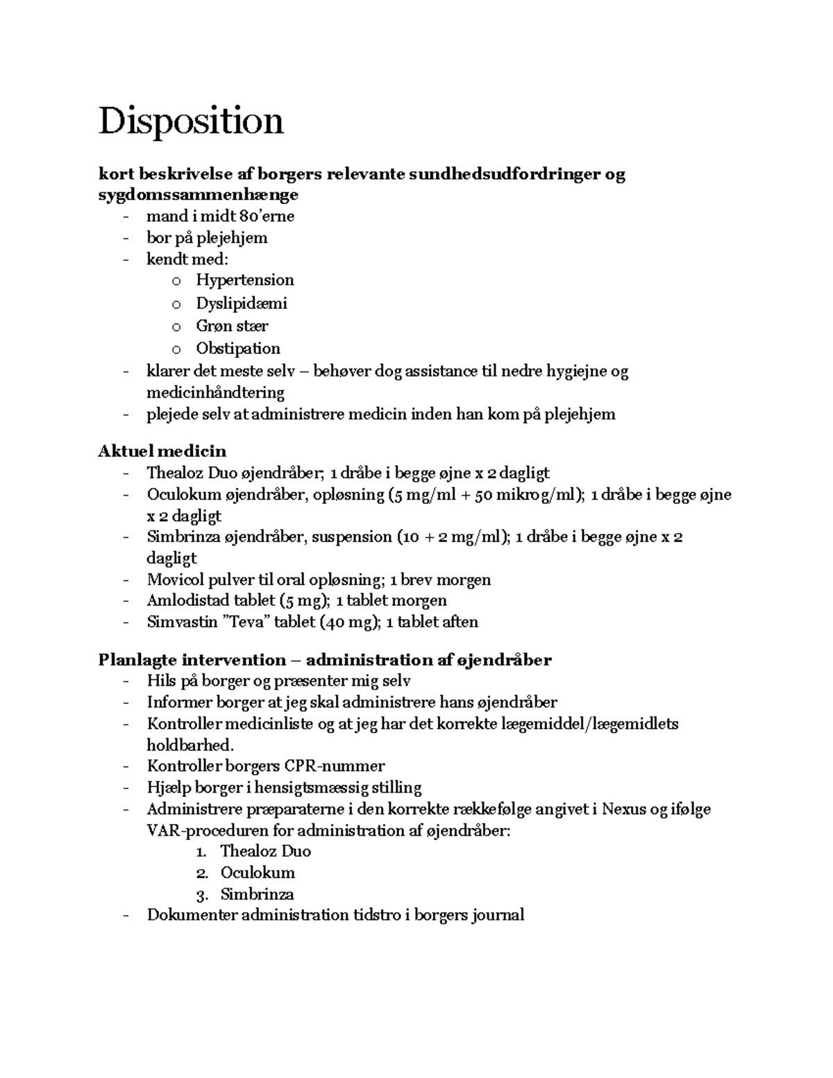 Disposition 4 sem - Disposition kort beskrivelse af borgers relevante ...