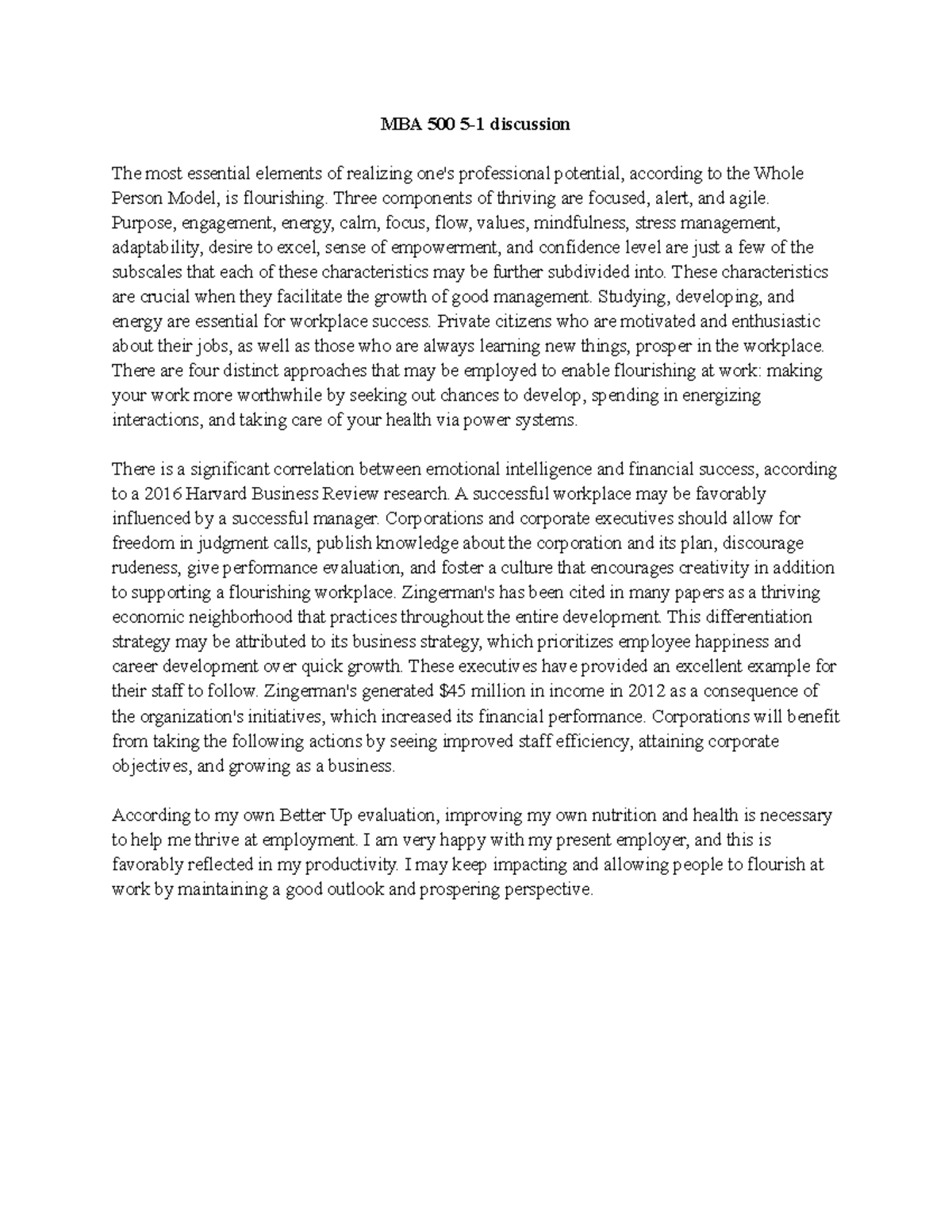 MBA 500 5-1 discussion - MBA 500 5-1 discussion The most essential ...