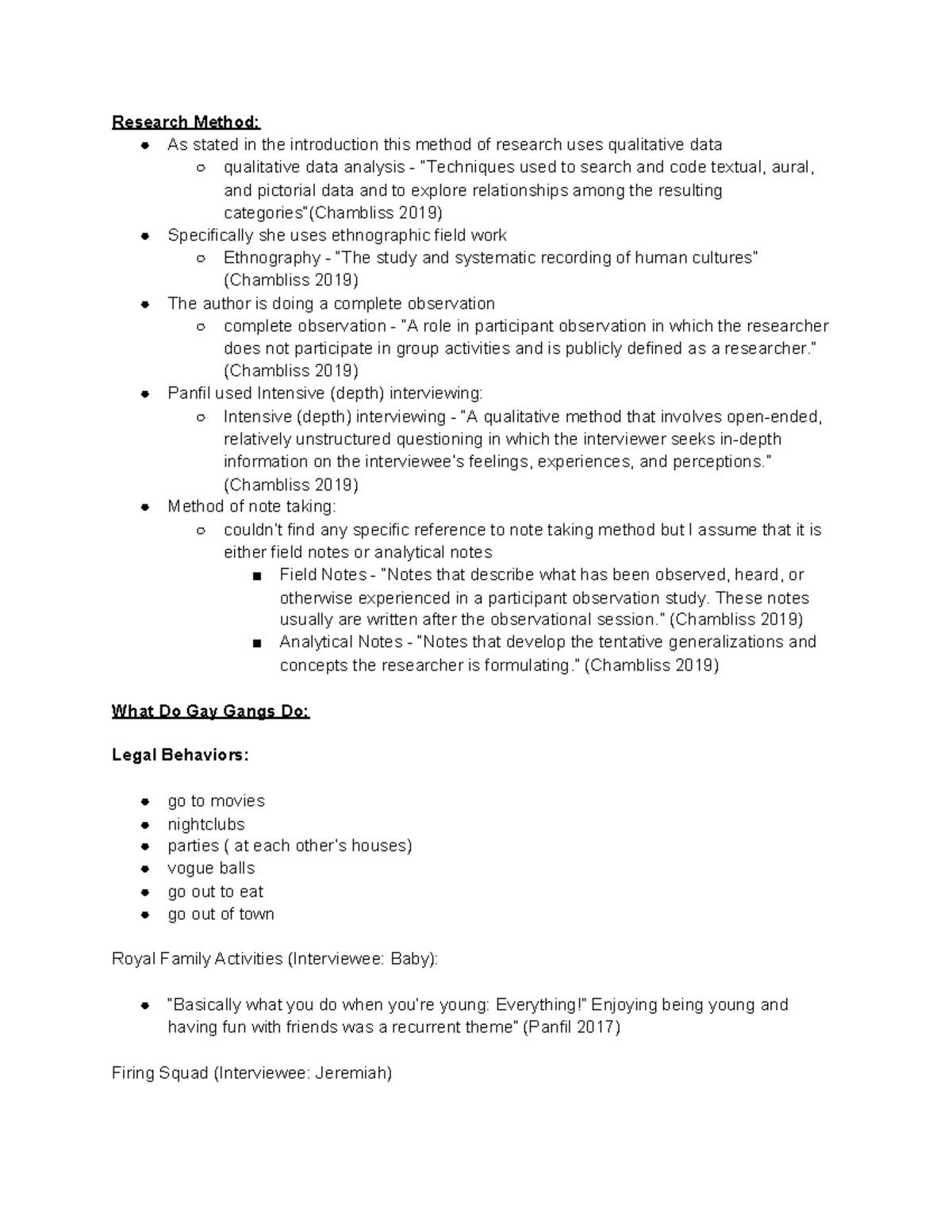 Chapter Outlines for Group Prooject - Research Method: As stated in the ...