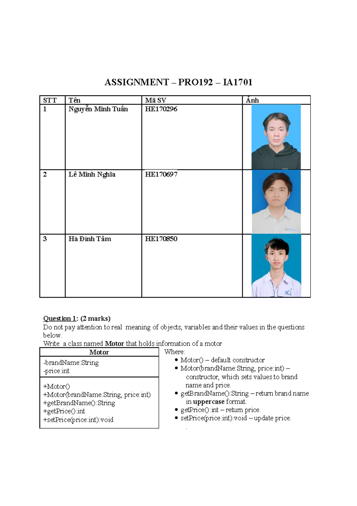 Assignment - bài thi thử pe của thầy Hoàng Đinh Cường - ASSIGNMENT ...