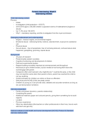 The Peace model - week 5 summary notes - Forensic Interviewing - Week 5 ...