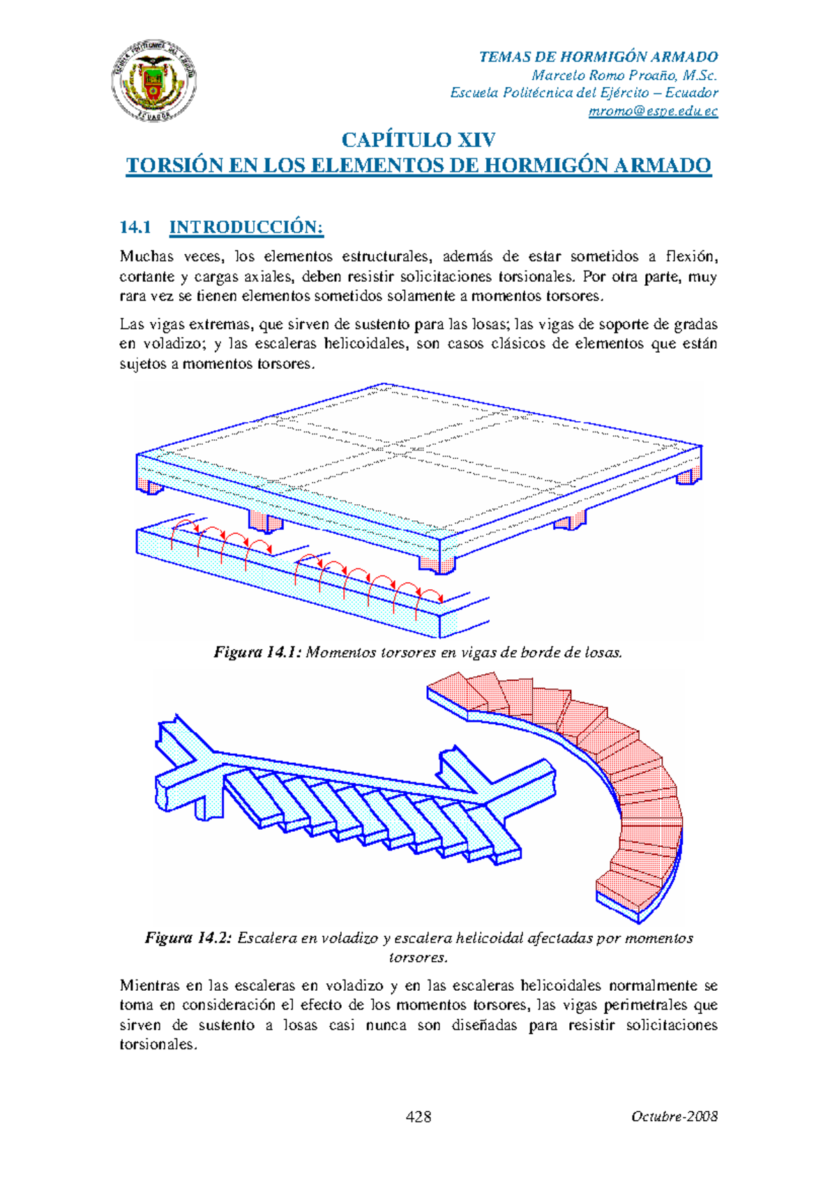Hormigon 14- Torsion EN LOS Elementos DE Hormigon Armado - Marcelo Romo Proaño, M. Escuela - Studocu