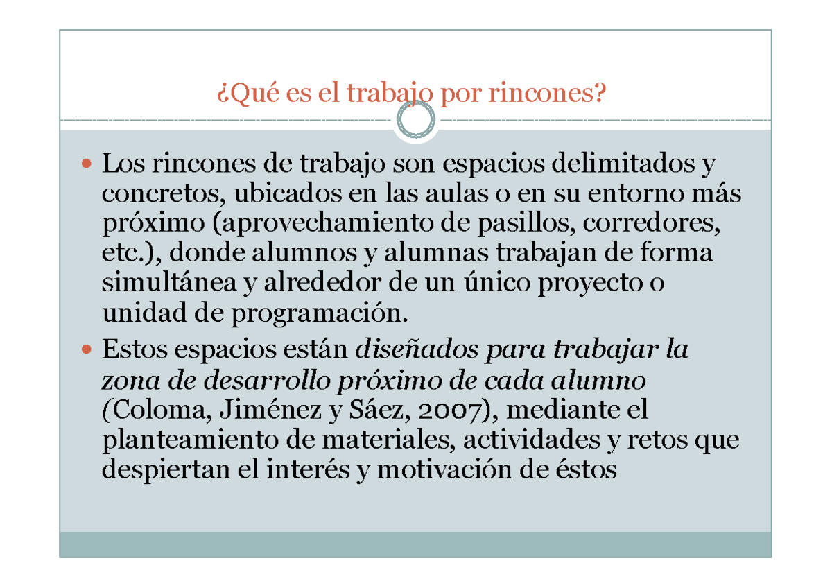 3.4.Trabajo por rincones - ¿Qué es el trabajo por rincones? ! Los ...