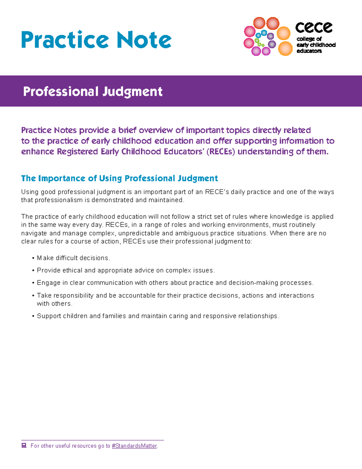 Practice Note Professional Judgement - Make difficult decisions ...