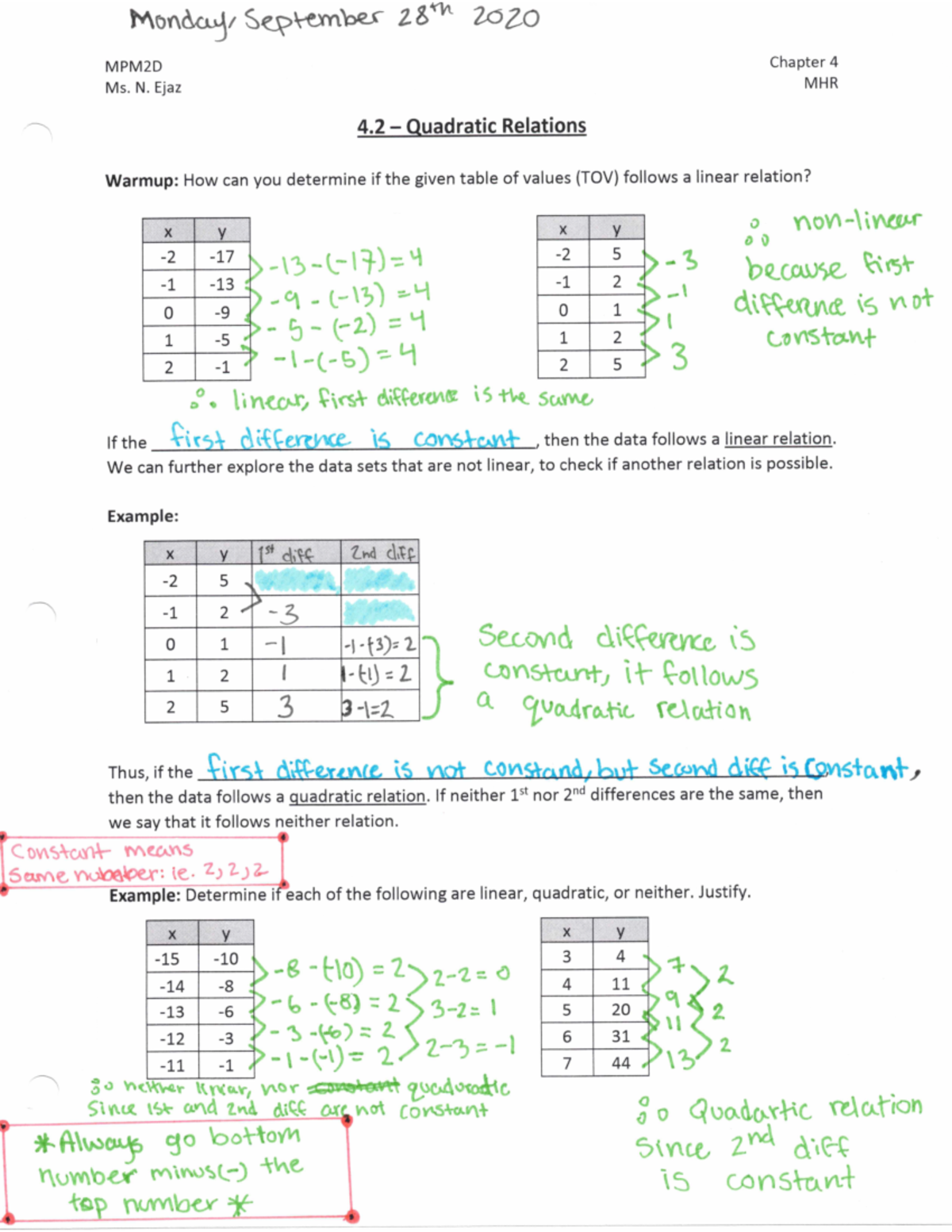 #2 Quadratic Relations 4 - Studocu