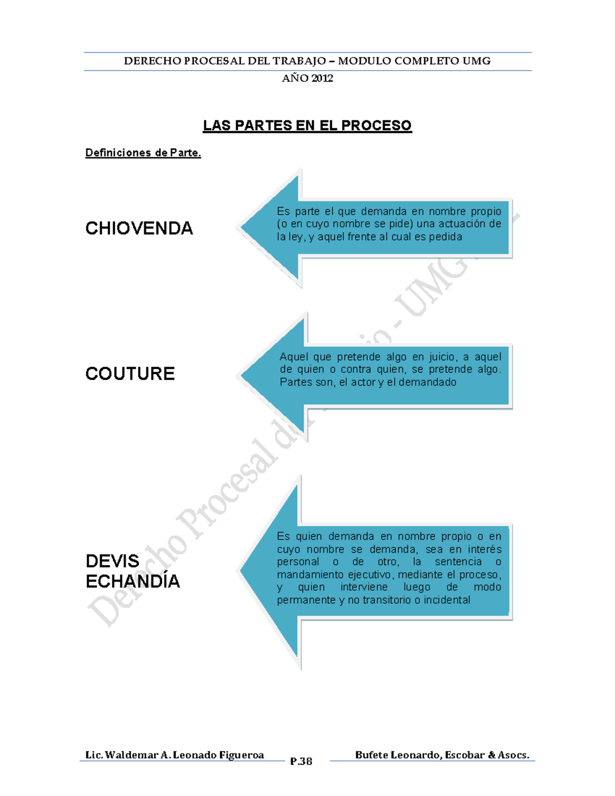 Clase 4. las partes procesales en el derecho procesal del trabajo - AÑO ...