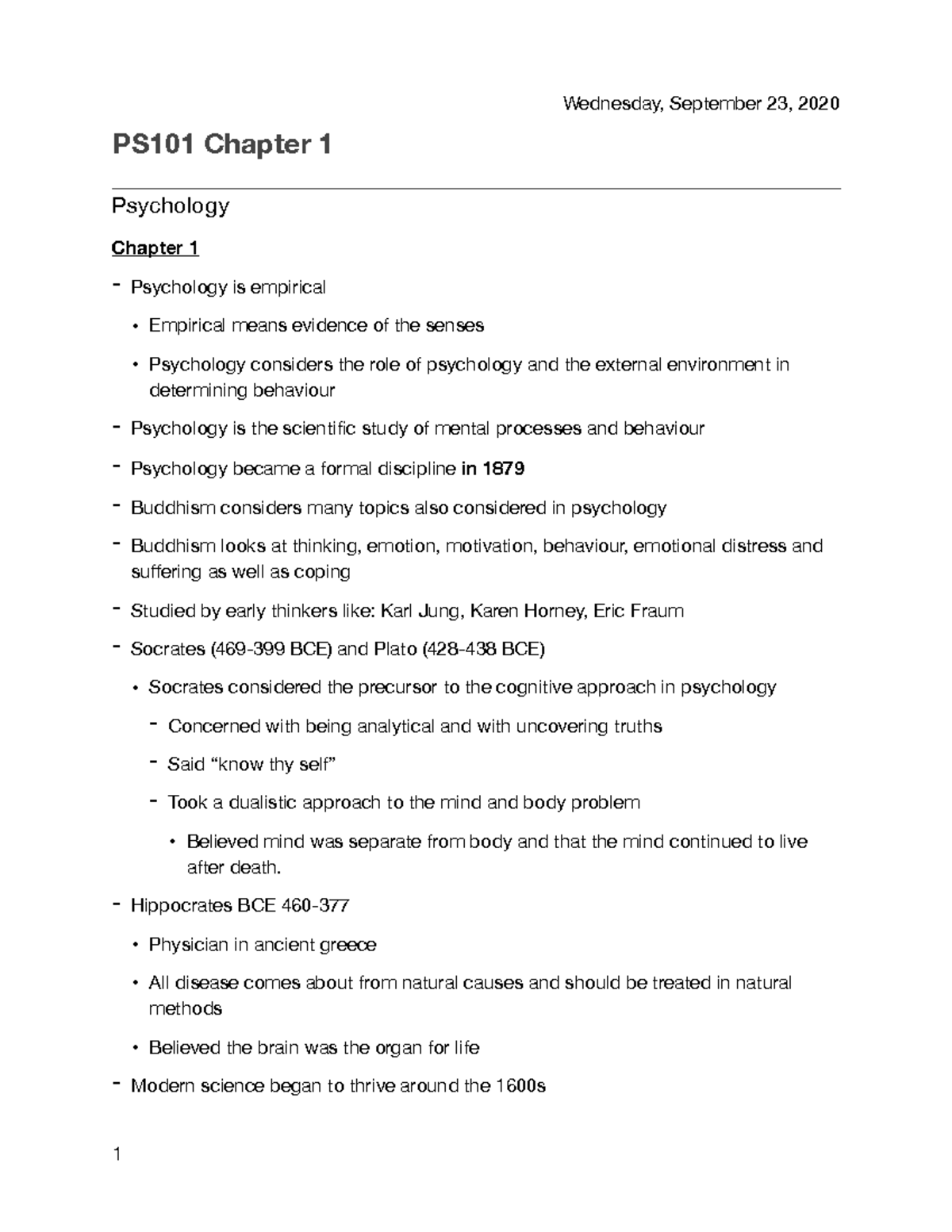 PS101 Kathy Foxall Chapter 1 - Wednesday, September 23, 2020 PS101 ...