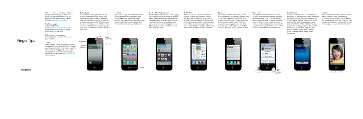 Apple iphone guia de instalacion rapida - Finger Tips Start Here ...