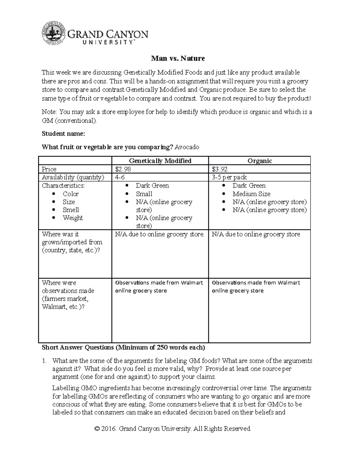 BIO-220-RS-Manvs Nature- Online-TRAD - BIO-220 - GCU - Studocu