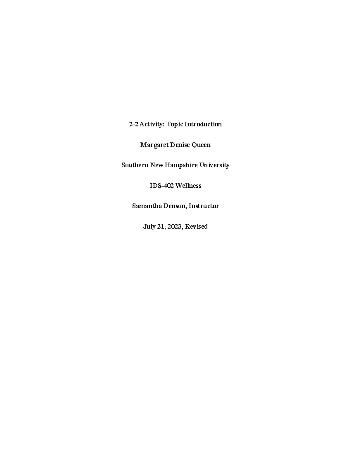 Module 2 Activity - Revised - IDS402 - SNHU - Studocu