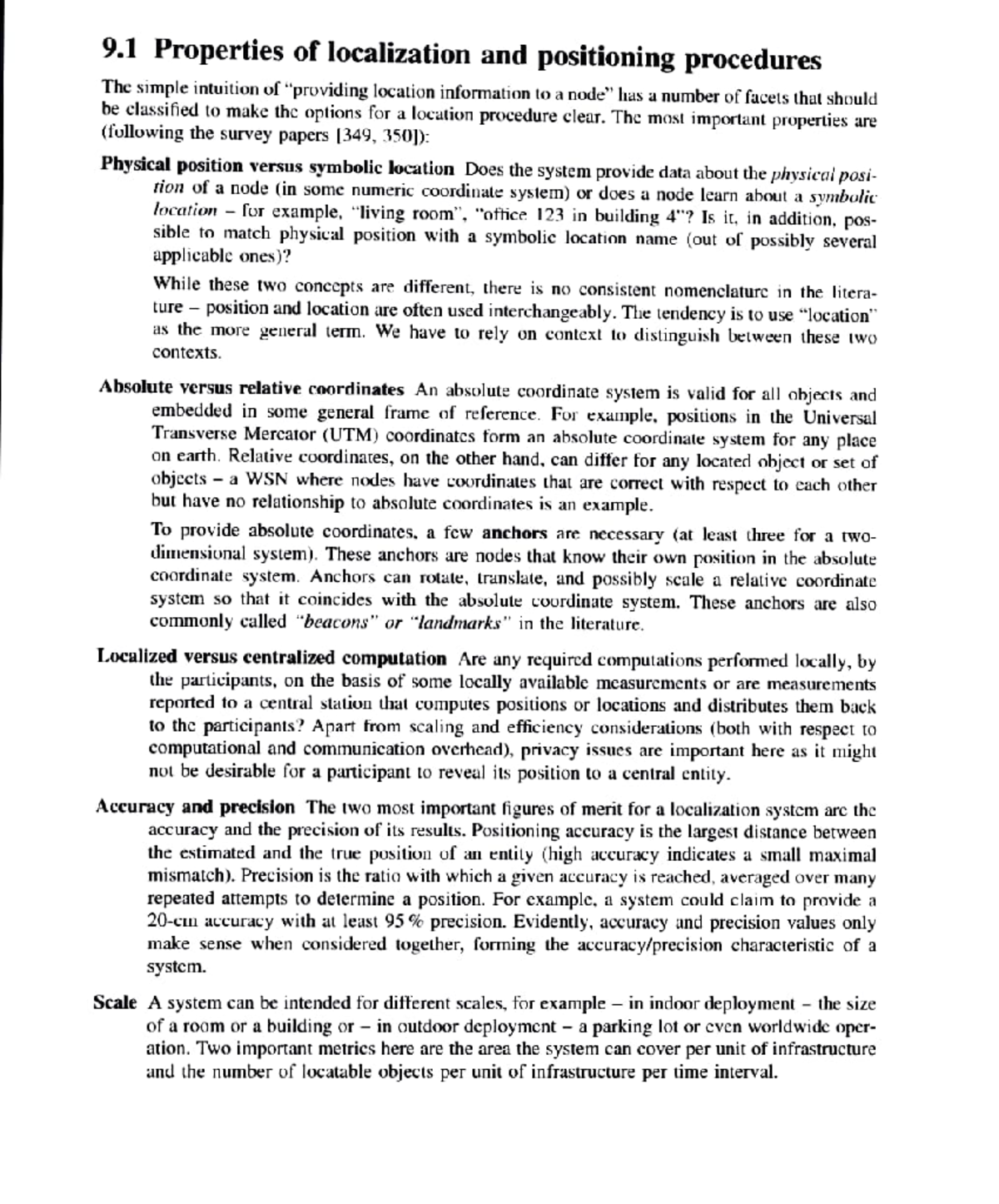 Properties localization and positioning procedures - 9. Properties of ...