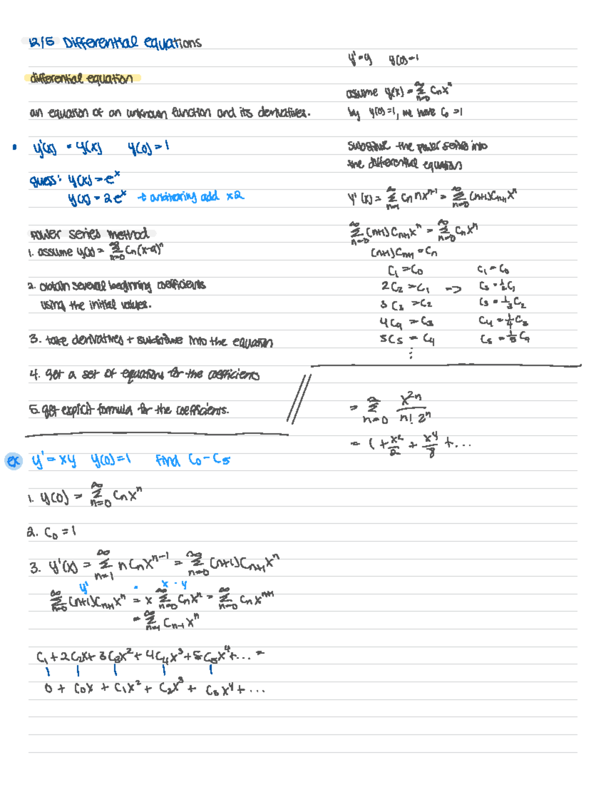 Differential Equations - Chao Ma - 1215 Differential equations y = yy(0 ...