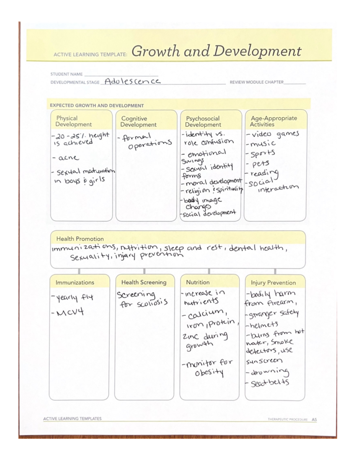 Adolescence%20 - Template - ACTIVE LEARNING TEMPLATE: Growth and ...